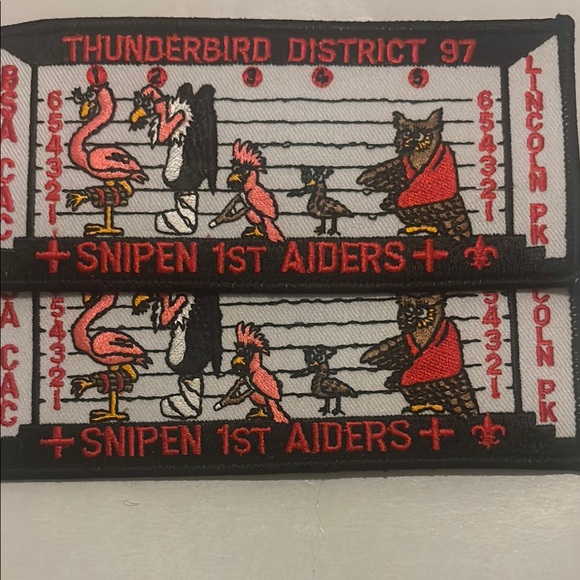 Other | 2 Thunderbird District 97 Embroidered Patches Snipen 1st Aiders ...